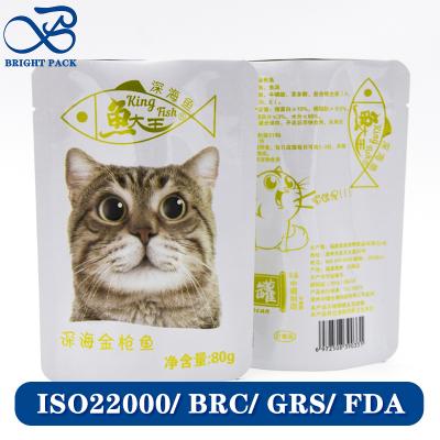 China Custom Printed Zip Lock Pet Food Pouch 50-120 Micron Stand Up Bag Wholesale for sale