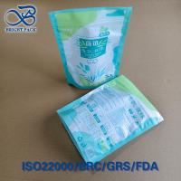 China Stand Up Tri Seal Bags for Washing Pods 100 300mm Width Resealable Zipper Clear Window for sale