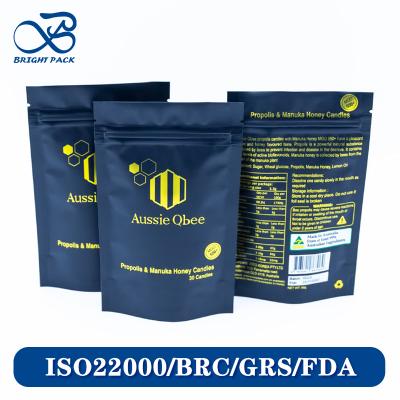 China Custom Stand Up Pouches for Candies Packaging 50-120 Micron with Resealable Zipper for sale