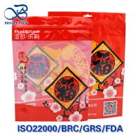 China Custom Stand Up Bags with Transparent Window for Snacks 50-120 Micron Food Grade Packaging for sale