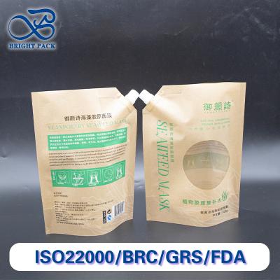 China Customizable 250ml-1000ml Spout Pouches with Transparent Windows for Skincare Packaging for sale
