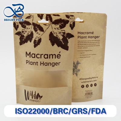 China Recyclable Kraft Paper Pouches with Transparent Windows Custom Printing 10-70 cm Width for sale