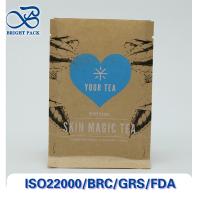 China Recyclable Compostable Eight Sided Sealing Kraft Paper Bags for Tea Packaging 10-70cm Width for sale