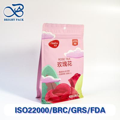 China Custom Eight Sided Sealing Bag for Tea Packaging 50-120 Micron Tear Resistant for sale