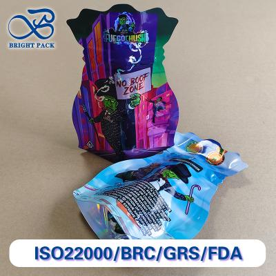 China Child Resistant Stand Up Pouches Contour Design Recyclable PE BOPET 50-120 Micron Custom Sizes for sale
