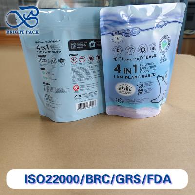 China Pantone Stand Up Bags for Laundry Detergent Pods 50-120 Micron Moisture-Proof Leak-Proof for sale
