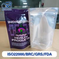 China Custom Stand Up Pouches Half Printed Clear Window 50-120 Micron Recyclable Bulk Order for sale