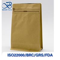 China Eco-Friendly Kraft Paper Coffee Bags 10-60cm with Resealable Zipper and Degassing Valve Custom Printing for sale
