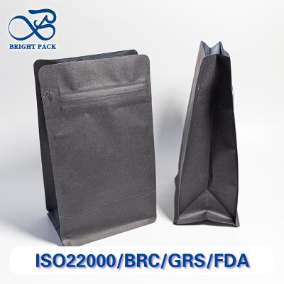 China Food Safety Grade Blank Black Kraft Paper Bags 10-60cm Width Custom Branding Wholesale for sale