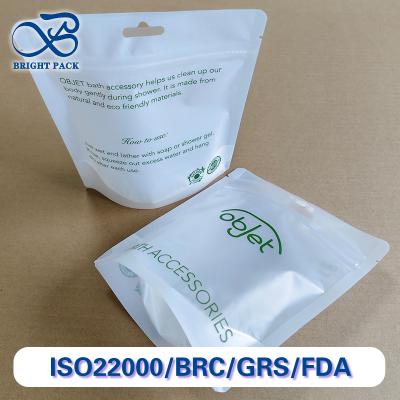 China Premium Translucent Stand Up Bags for Bath Accessories 50-120 Micron with Resealable Zipper for sale