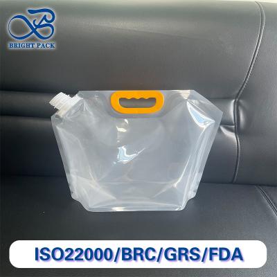 China Thickened Transparent Spout Pouches with Reinforced Handles 1L to 10L for Bulk Grain and Liquid Packaging for sale