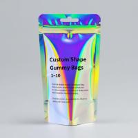 China Custom Shape Holographic Foil Gummy Bags 1-10 Color Printing 70-200μm Thickness for sale