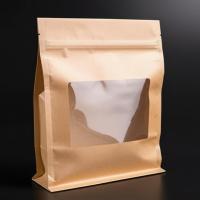 China Customizable Kraft Paper Bags with Visible Window 10-60 cm Greaseproof Food Packaging for sale