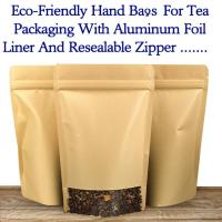 China Eco-Friendly Stand Up Bags for Tea Packaging with Aluminum Foil Liner and Resealable Zipper 50-120 Micron for sale