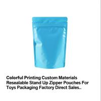 China Custom Printed Resealable Stand Up Zipper Pouches for Toys Packaging 50-120 Micron for sale