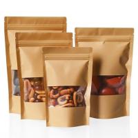 China Recyclable Kraft Paper Bags for Food Packaging with Transparent Window 8-60 cm Width Custom Printing for sale