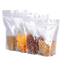 China Transparent Resealable Food Packaging Bags with Zipper 60-120 Micron for Dry Fruits Grains Candy for sale