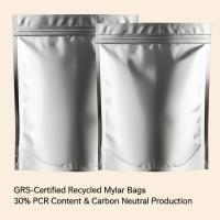China GRS Certified Recycled Mylar Bags 30% PCR Content Carbon Neutral Production Custom Sizes for sale