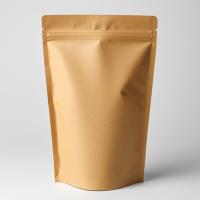 China Kraft Paper PE Zipper Bags Waterproof Custom Logo Stand Up Pouches 100mm x 150mm for sale