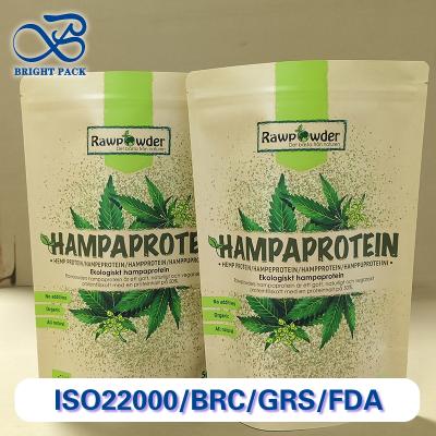China Food Grade Kraft Paper Stand Up Pouches with PE Lining 100g 250g Custom Printing Eco Friendly for sale