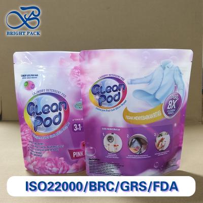 China Customizable Laundry Detergent Pod Bags Multi-Layer Waterproof Child-Resistant FDA-Certified 100g 200g 500g for sale