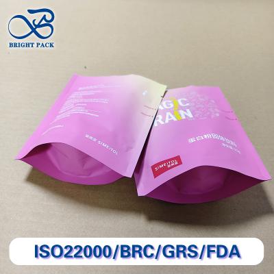 China Custom Protein Powder Bags 115mm Stand Up Food Grade Eco Friendly High Barrier Moisture Resistant for sale