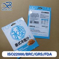 China Custom Printed Sauce Packaging Bags with Zipper and Window for sale