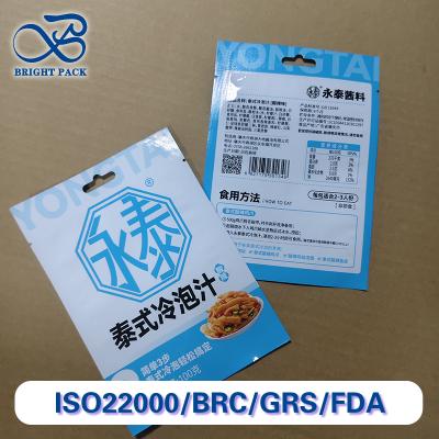 China Custom Printed Sauce Packaging Bags with Zipper and Window for sale