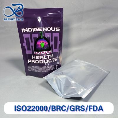 China Custom Clear Window Stand Up Zipper Pouch 100g 200g Resealable Packaging for sale