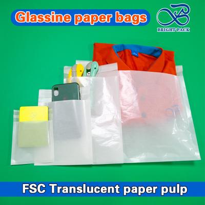 China FSC Certified Biodegradable Glassine Paper Bags 40-80 gsm Customizable Eco-Friendly Apparel Packaging for sale
