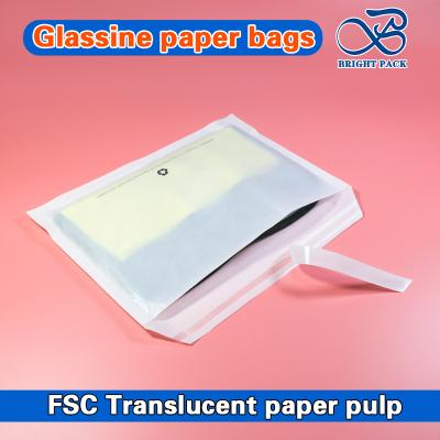 China Biodegradable Translucent Glassine Paper Bags Custom Printed for Sock and Clothes Packaging for sale