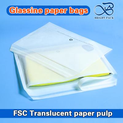 China FSC Certified Biodegradable Glassine Paper Bags Self Adhesive Seal for Clothing Socks 100 Pcs for sale