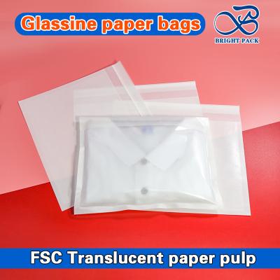 China Biodegradable Translucent Glassine Paper Bags 35-70 gsm Customizable for T-Shirt Packaging for sale