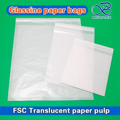 China Eco Friendly Translucent Wax Coated Paper Bags 35-70 gsm Customizable Self Adhesive Seal for sale