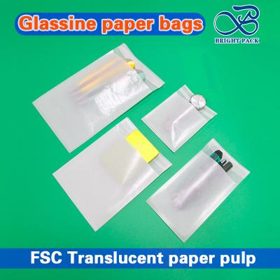 China 100% Biodegradable Custom Translucent Glassine Paper Bags for T-Shirt Socks Packaging for sale