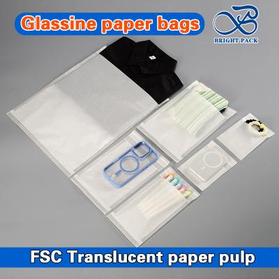 China 100% Biodegradable Translucent Glassine Paper Bags Self Adhesive Seal for Clothing Packaging for sale
