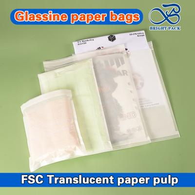 China Biodegradable Custom Printed Glassine Paper Bags Self Adhesive Seal 100 Pcs Eco Friendly Packaging for sale