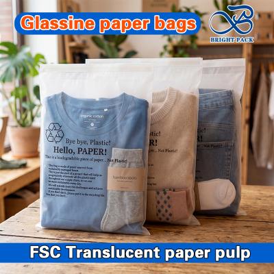 China Custom Printed Frosted Glassine Bags 40-70 gsm with Self Adhesive Stripe for Eco-Friendly Packaging for sale