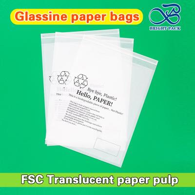 China Wholesale 40g Biodegradable Glassine Paper Bags with Self Adhesive Stripe FSC Certified for sale