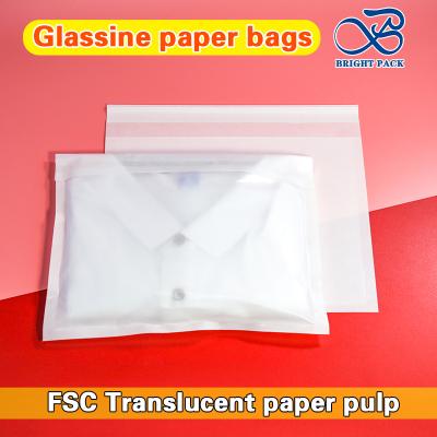 China 40gsm Self-Adhesive Biodegradable Glassine Paper Bags for Clothing Packaging for sale