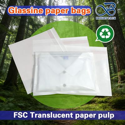China FSC Certified Glassine Paper Bags 40-60 gsm Leak Proof Food Grade Packaging with Custom Printing for sale