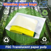 China Custom Logo FSC Recycled Glassine Paper Garment Bag 40-60 gsm Transparent Clothing Packaging for sale