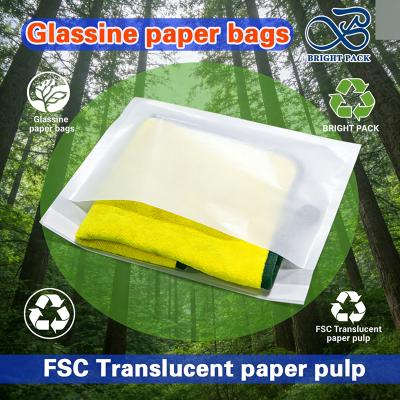 China Custom Logo FSC Recycled Glassine Paper Garment Bag 40-60 gsm Transparent Clothing Packaging for sale