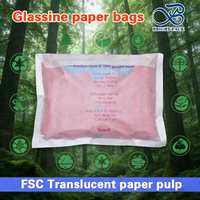 China FSC Certified Recycled Glassine Paper Bags 40-60 gsm Self-Adhesive Seal for Luxury Clothing Packaging for sale