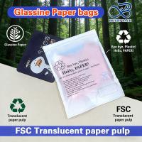 China Customized Logo Compostable Transparent Glassine Paper Bag for Garment Packaging for sale