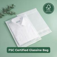 China Glassine Bag 40gsm Plastic Free Eco-Friendly Translucent Clothing Packaging Recyclable Apparel Pouch for sale