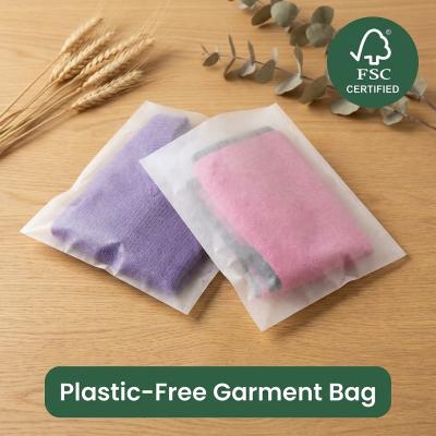China Eco Friendly Glassine Envelope Garment Pouch Zero Plastic Clothing EU Directive OEM Custom 100x150mm for sale