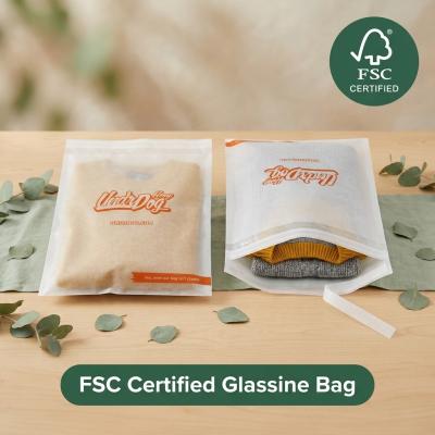 China Plastic Free Reusable Glassine Pouch Clothing Packaging Eco Apparel Garment Fashion 100% Recyclable Grease Proof for sale