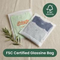 China Compostable Glassine Paper Bag 100% Plastic Free Eco Friendly Apparel Pouch for Fur Garment Packaging EU Directive for sale