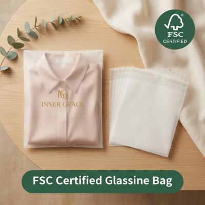 China Natural Glassine Paper Bag Eco-Friendly Recyclable Biodegradable for Apparel Packaging 100pcs for sale